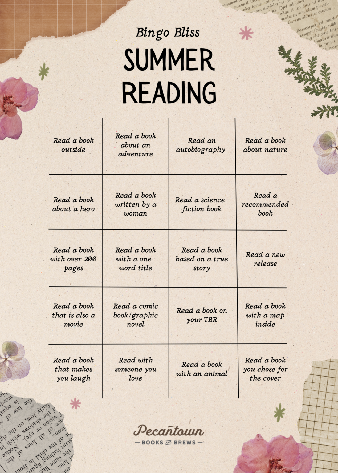 Summer Bingo Challenge - Pecantown Books & Brews
